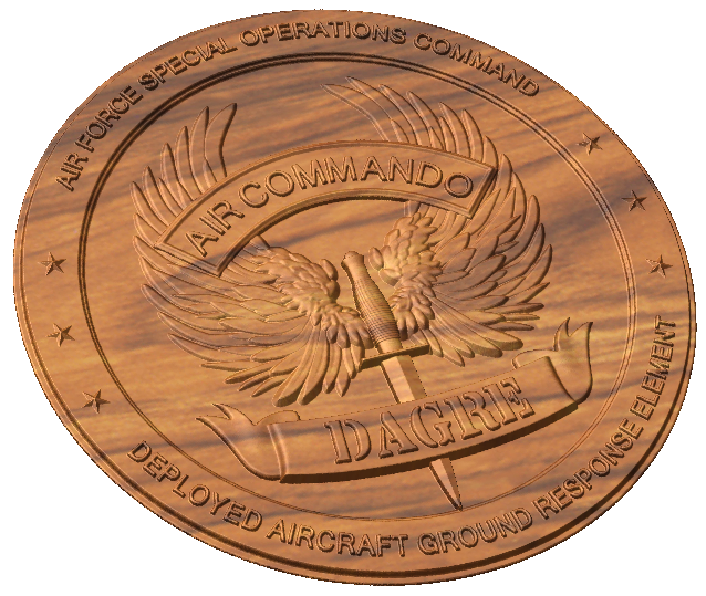 AFSOC Deployed Ground Response Element Insignia – Double Tap Woodworking