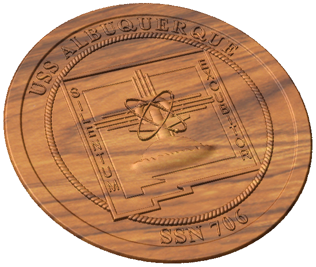 USS Albuquerque Crest – Double Tap Woodworking